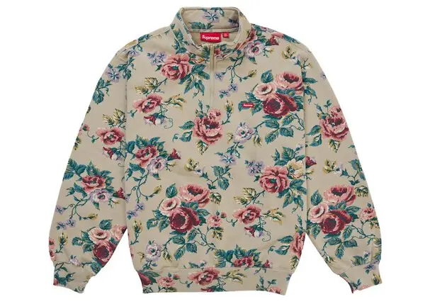 Supreme Small Box Half Zip Pullover - Floral