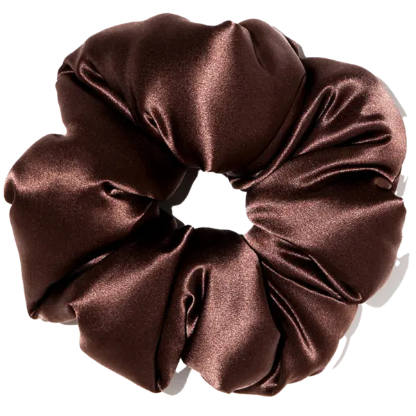 DROWSY Padded Silk Scrunchie - Cocoa Glow