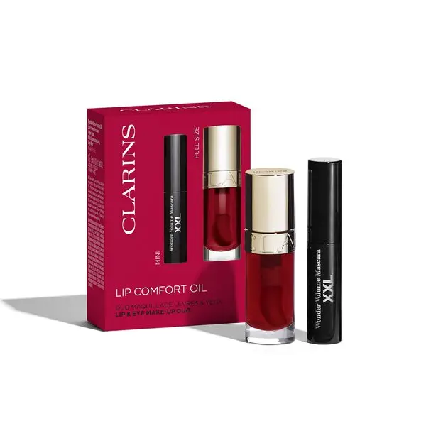 Clarins Lip + Lash Love Duo| Featuring Lip Oil And Wonder Volume Mascara | Lip + Eye Duo - One-color