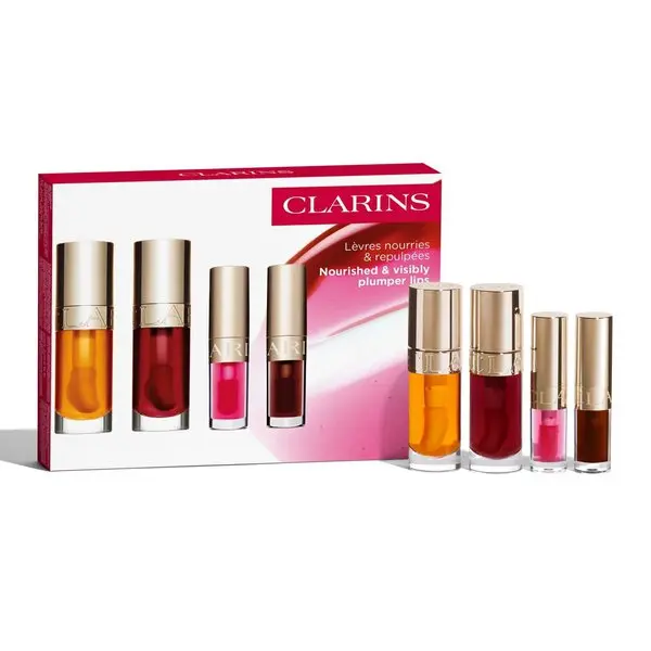 Clarins Plump + Shine Lip Oil Collection | Featuring Iconic Full-size + Mini Lip Oils | For Visibly Plumper Lips - One-color