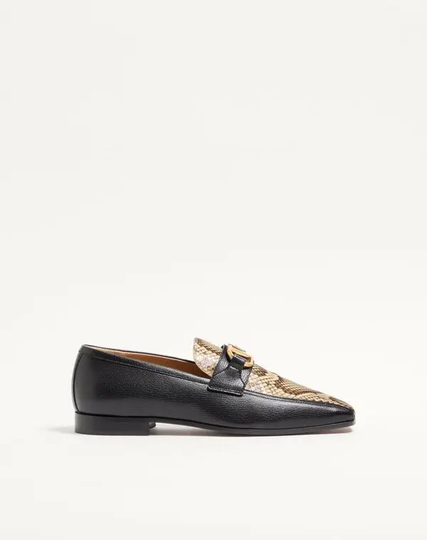Valentino Garavani Vlogo Signature Loafer In Kidskin And Python