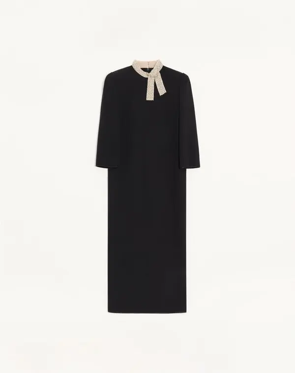 Valentino Garavani Cady Couture Embroidered Maxi Dress - Black/silver