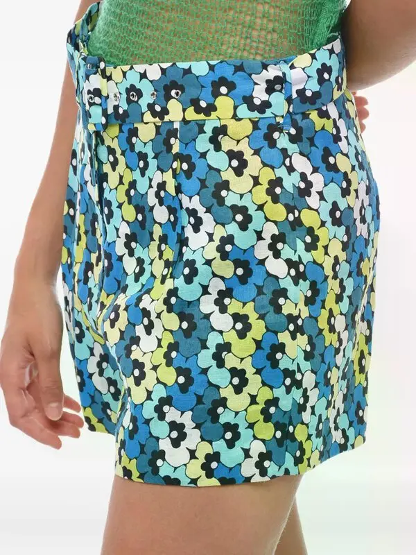 Michael Kors Belted Floral Print Shorts
