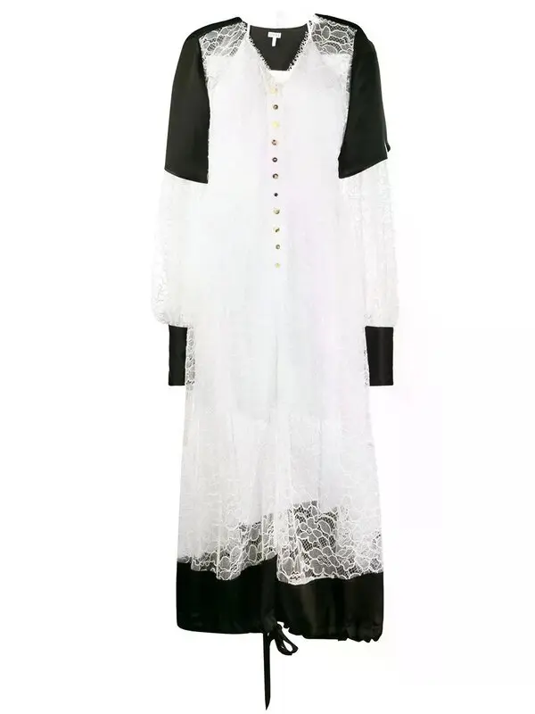 Loewe Floral Lace Shirt Dress - White