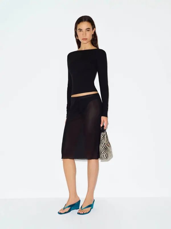 REFORMATION Dorit Knit Top - Black