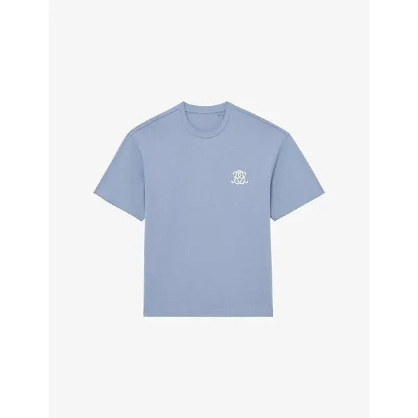 REISS Walton Monogram Butter-print Cotton-jersey T-shirt