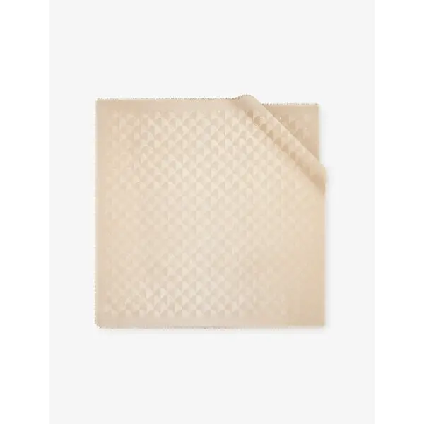 BVLGARI Calla Maxi Square Silk And Wool-blend Scarf - Beige