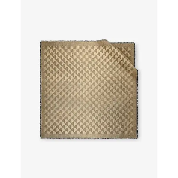 BVLGARI Calla Maxi Square Silk And Wool-blend Scarf - Gold