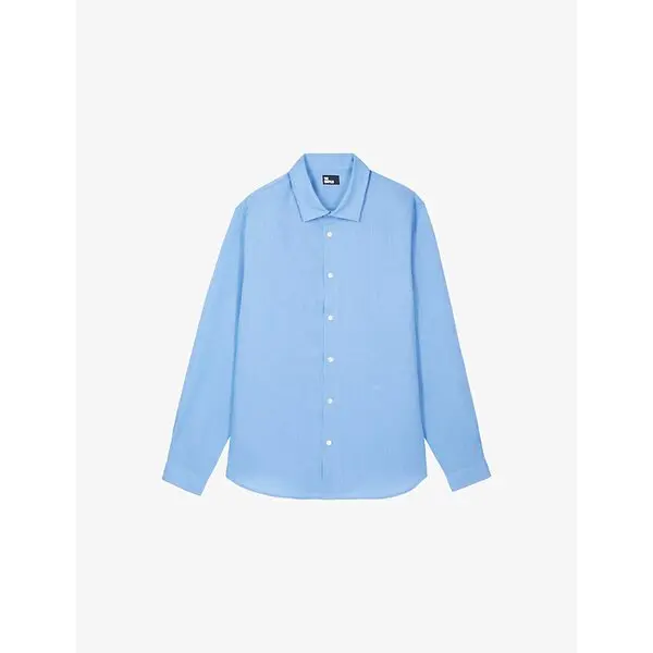 The Kooples Logo-embroidered Slim-fit Linen Shirt Xxl