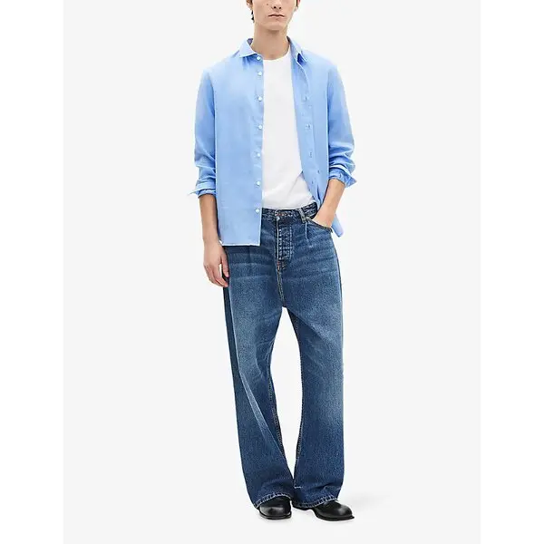 The Kooples Logo-embroidered Slim-fit Linen Shirt Xxl