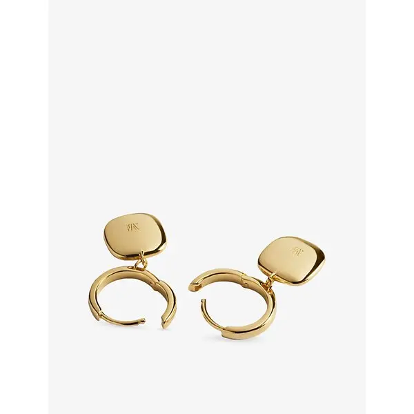 Monica Vinader 18ct Vermeil And Red Onyx Hoop Earrings - Gold