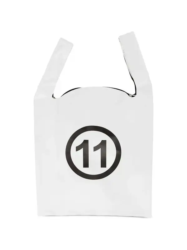 MAISON MARGIELA Logo Print Leather Tote Bag