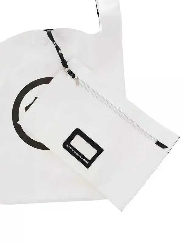 MAISON MARGIELA Logo Print Leather Tote Bag