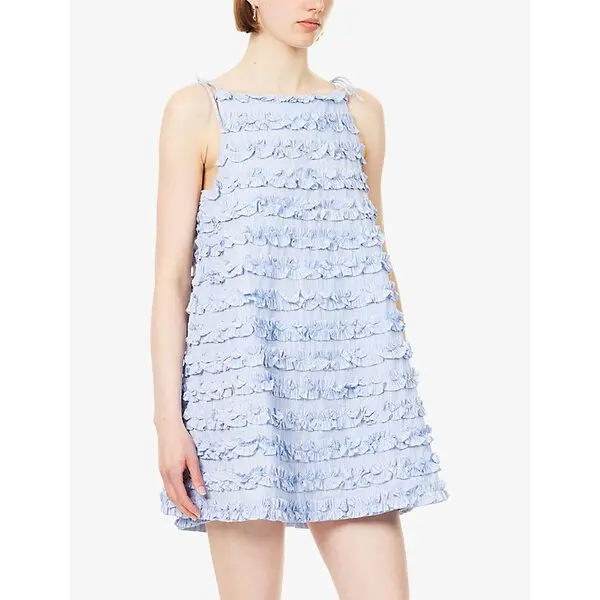 DAMSON MADDER Leili Ruffle Cotton Mini Dress