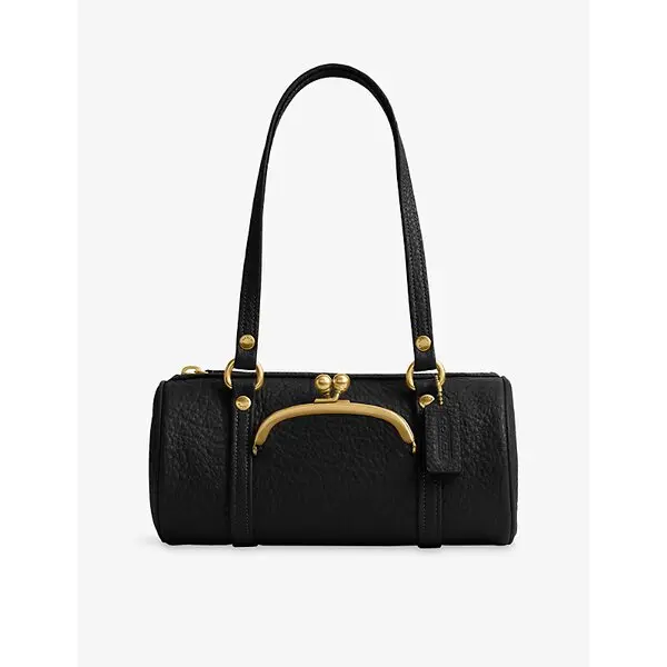 COACH Kisslock Barrel 28 Shoulder Bag - Black