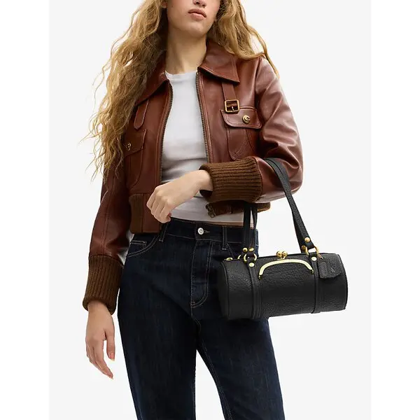 COACH Kisslock Barrel 28 Shoulder Bag - Black