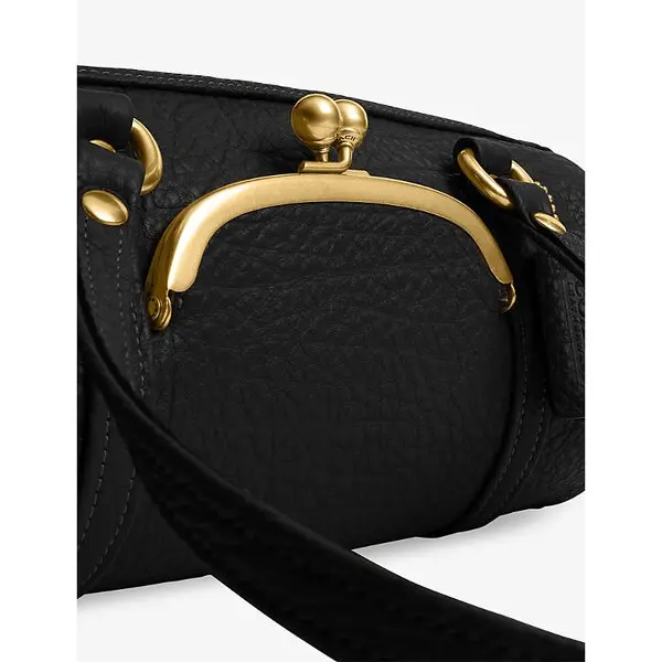 COACH Kisslock Barrel 28 Shoulder Bag - Black
