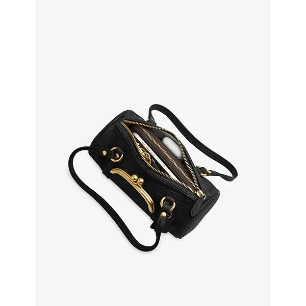 COACH Kisslock Barrel 28 Shoulder Bag - Black
