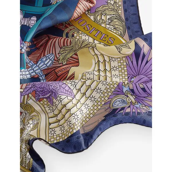 BVLGARI Curiosity Printed Square Silk-twill Scarf - Blue