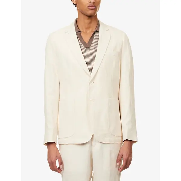 PERCIVAL Tailored Single-breasted Linen And Cotton-blend Blazer