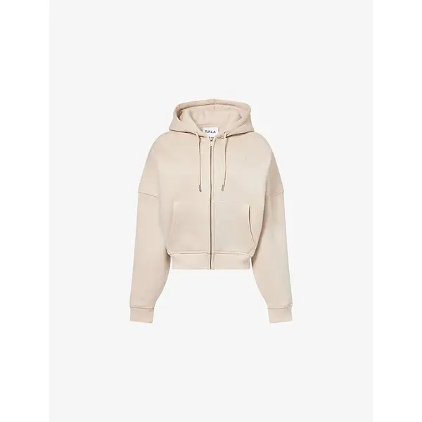 TALA Oversized Cocoon Zip-through Cotton-blend Hoody - Chai