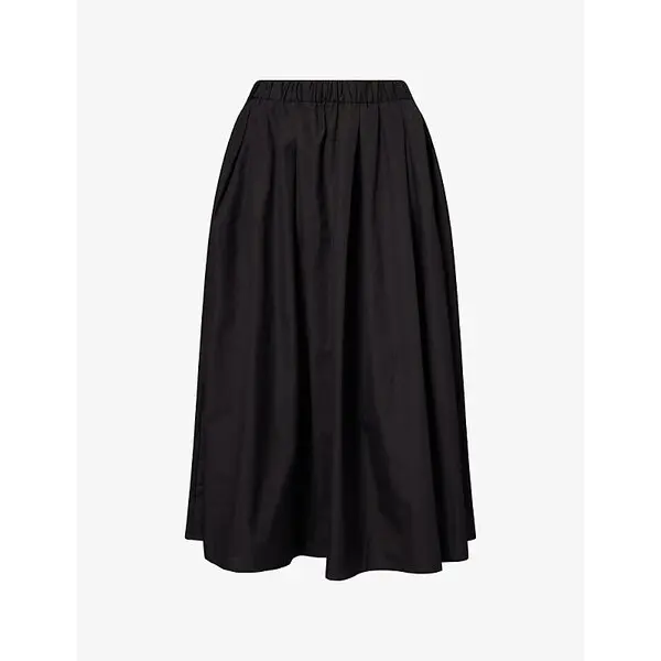 Stylein Jorina A-line Cotton Midi Skirt - Black