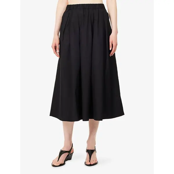Stylein Jorina A-line Cotton Midi Skirt - Black