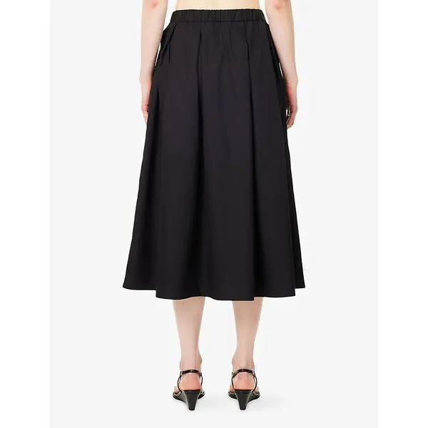 Stylein Jorina A-line Cotton Midi Skirt - Black