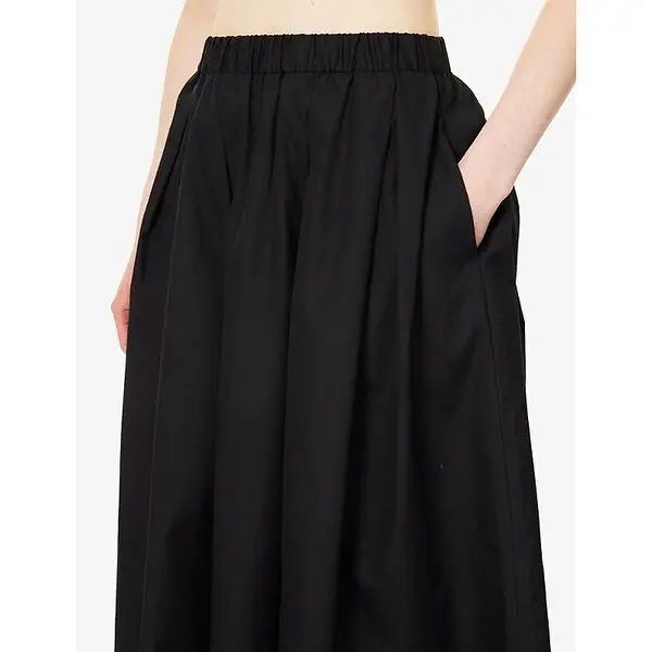 Stylein Jorina A-line Cotton Midi Skirt - Black
