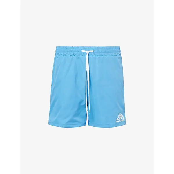 GODMADE Logo Print Swim Shorts - Blue