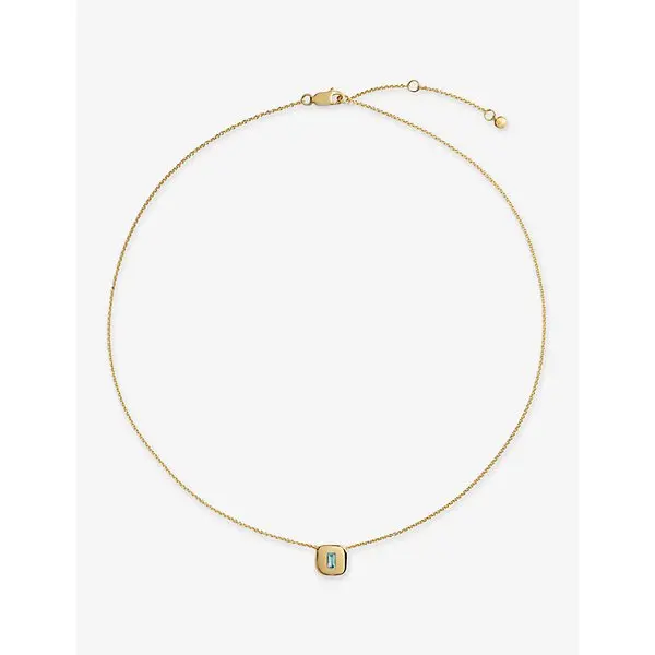 Monica Vinader Gemdrop Chain Necklace With Blue Topaz - Gold