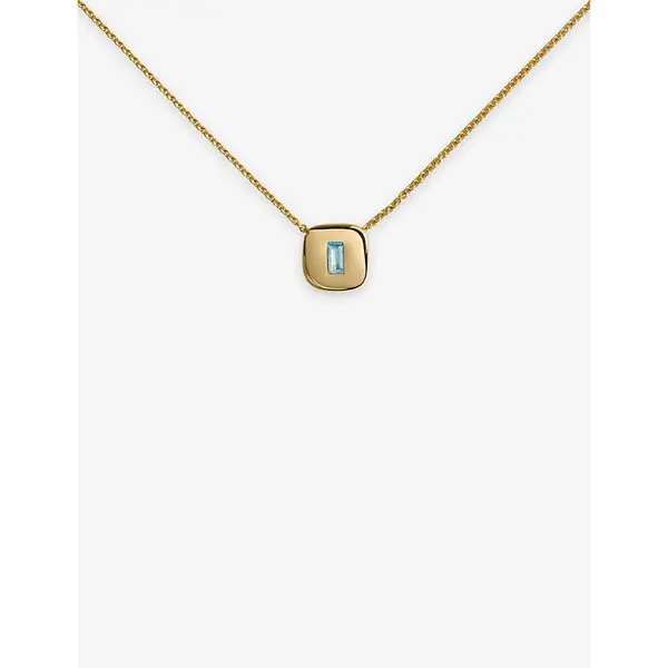 Monica Vinader Gemdrop Chain Necklace With Blue Topaz - Gold