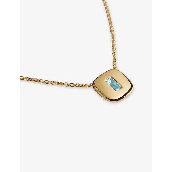 Monica Vinader Gemdrop Chain Necklace With Blue Topaz - Gold
