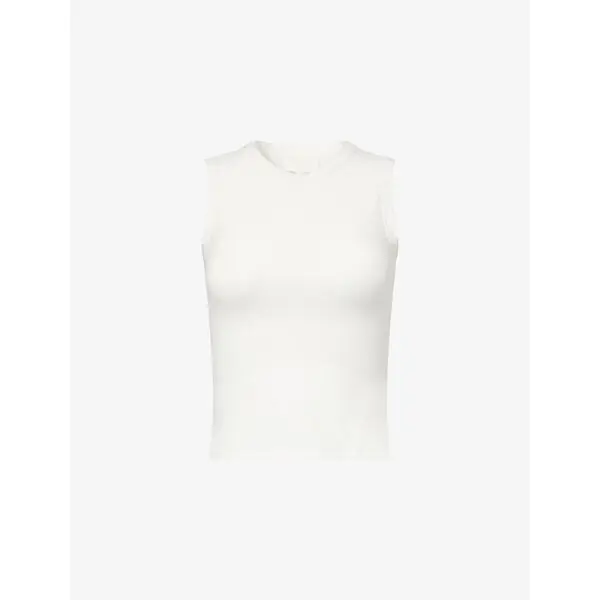 SISTERLY TRIBE Cosy Soft Sleeveless Stretch-cotton Tank Top - Off White