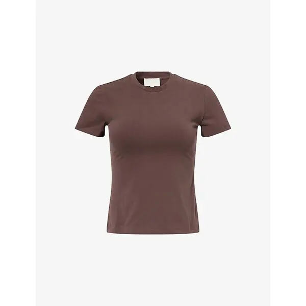 SISTERLY TRIBE Cosy Soft Round-neck Stretch-cotton T-shirt - Espresso