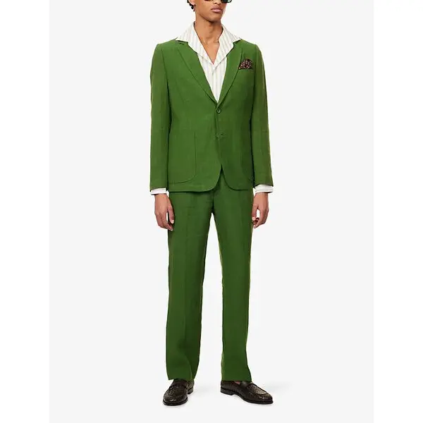 PERCIVAL Tailored Linen Trousers - Forest