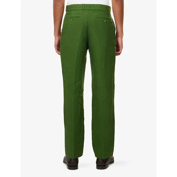 PERCIVAL Tailored Linen Trousers - Forest