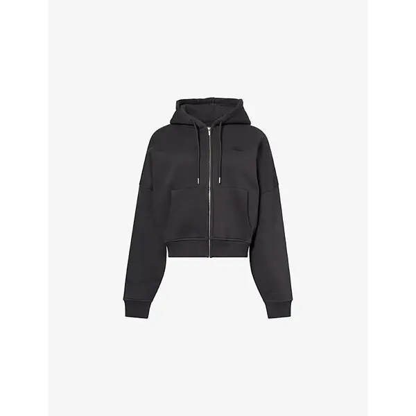 TALA Cocoon Zip-through Cotton-blend Hoody - Vintage Black