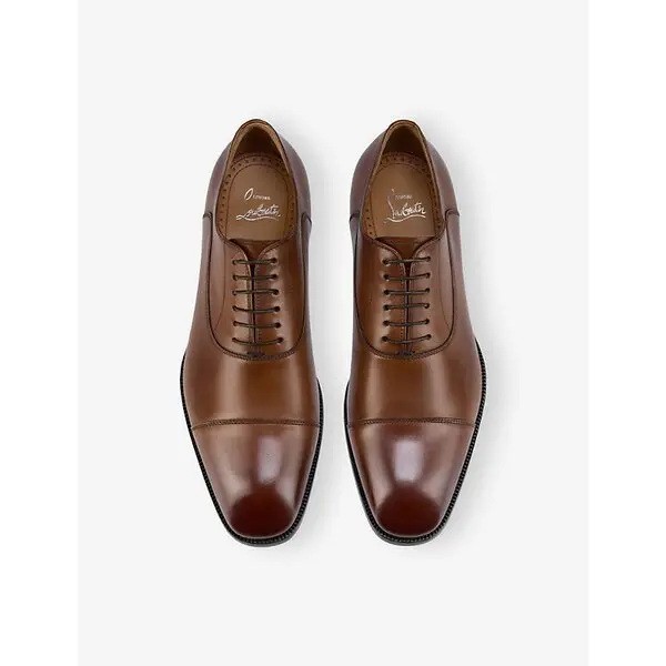 CHRISTIAN LOUBOUTIN Greggory Leather Oxford Shoes - Havane