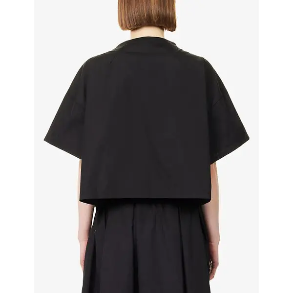 Stylein Joelle Cropped Cotton Blouse - Black