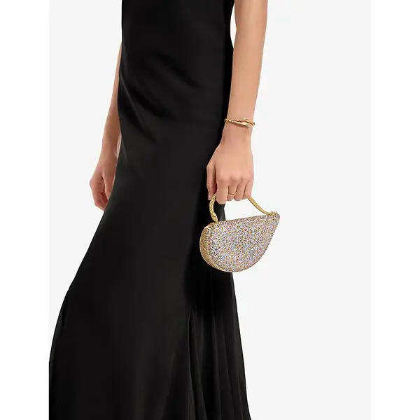 BVLGARI Serpenti Cuoricino Mini Pavé Rainbow Crystal Top-handle Bag