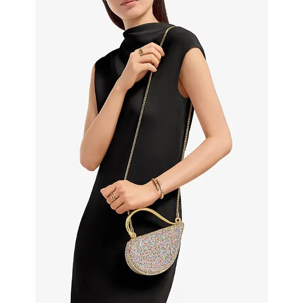 BVLGARI Serpenti Cuoricino Mini Pavé Rainbow Crystal Top-handle Bag