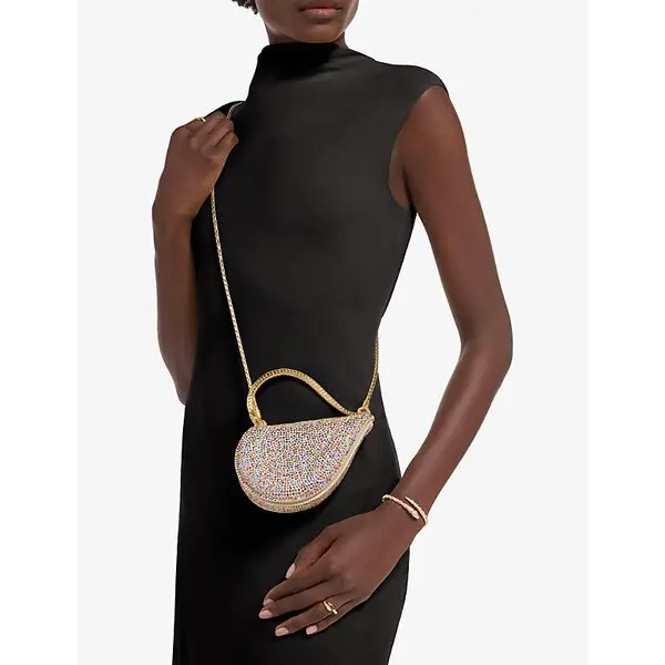 BVLGARI Serpenti Cuoricino Mini Pavé Rainbow Crystal Top-handle Bag