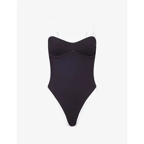 TALA Contrast Underwired Swimsuit - Shadow Black