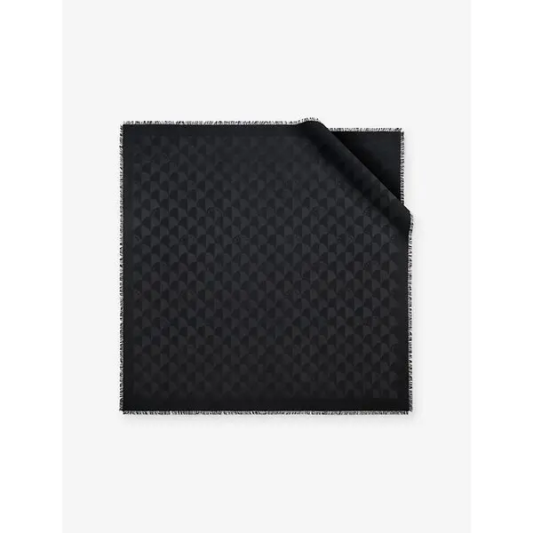 BVLGARI Calla Maxi Square Silk And Wool-blend Scarf - Black