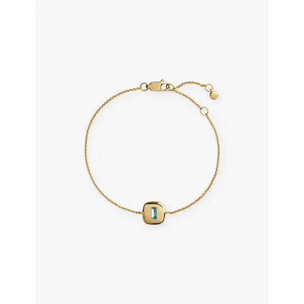 Monica Vinader 18ct Yellow Vermeil And Blue Topaz Chain Bracelet - Gold