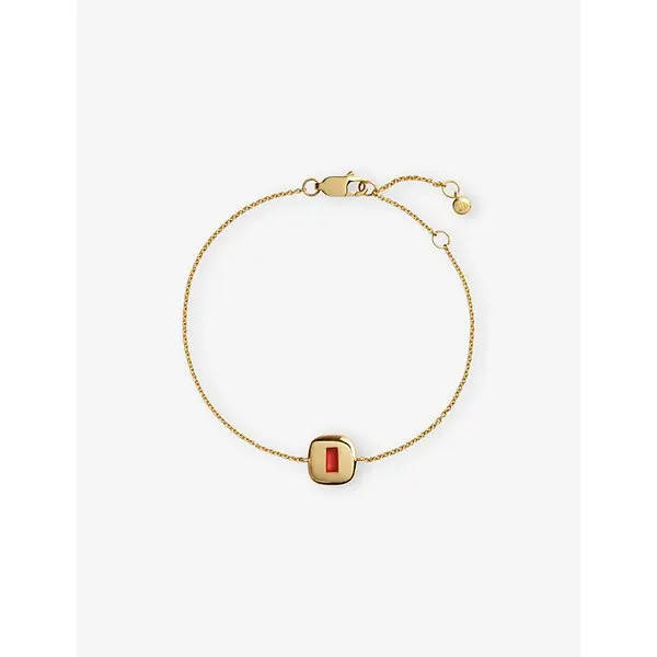 Monica Vinader 18ct Yellow Vermeil And Red Onyx Chain Bracelet - Gold