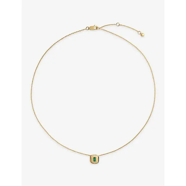 Monica Vinader 18ct Vermeil And Green Onyx Chain Necklace - Gold