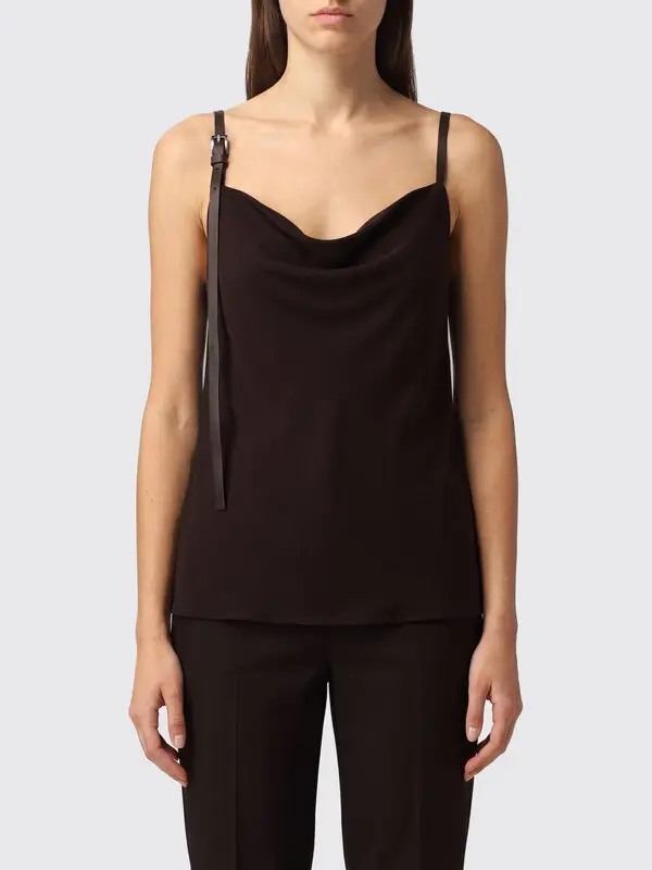 SEMICOUTURE Kayly Top With Buckle Detail - Brown