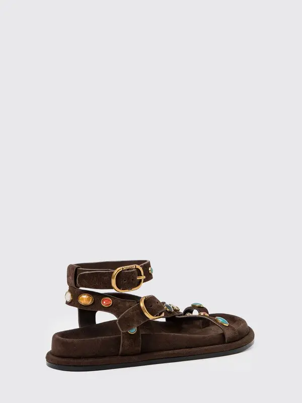 TWINSET Suede Sandal With Cabochon Stones